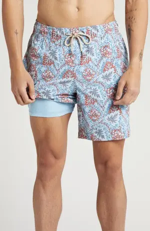 FAIR HARBOR The Bayberry Swim Trunks - Sky Blue Beach Forest