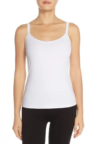 ON GOSSAMER Reversible Stretch Cotton Camisole - White