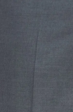 Berle Flat Front Modern Fit Gabardine Stretch Wool Trousers - Medium Grey