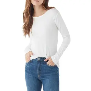 Splendid Classic Long Sleeve Crewneck T-shirt - White