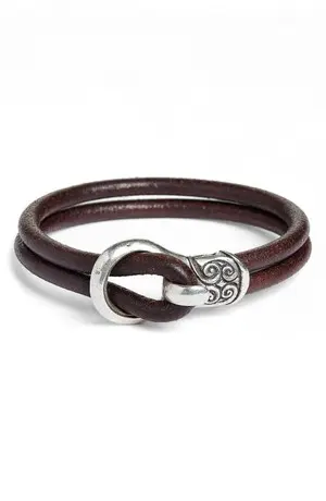 John Varvatos John Varvatos Leather Bracelet Brown