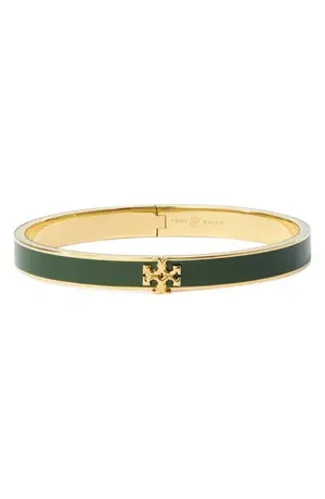 Tory Burch Kira Enamel Hinge Bracelet - Tory Gold / Pine Tree