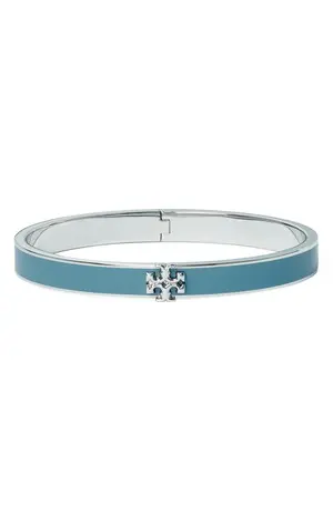Tory Burch Tory Burch Kira Enamel Hinge Bracelet Tory Silver / Lanai Blue