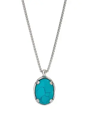 DEGS & SAL Turquoise And Sterling Silver Pendant Necklace - Blue