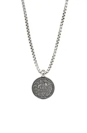 DEGS & SAL Ancient Coin Pendant Necklace - Silver