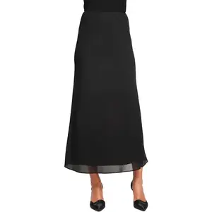 Alex Evenings Georgette A-line Skirt - Black