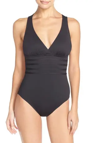 La Blanca Cross Back One-piece Swimsuit - Black