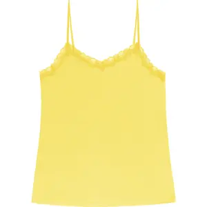 Uwila Warrior Lace Trimmed Silk Camisole Lemon Zest