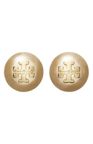 Tory Burch Moondance Pearl Stud Earrings Tory Gold/rose
