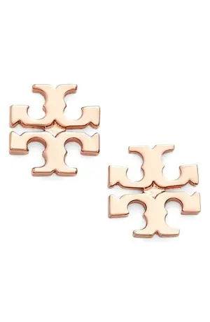 Tory Burch Icon Stud Earrings - Rose Gold