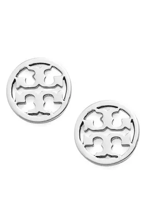 Tory Burch Icon Circle Stud Earrings - Silver