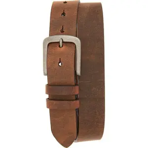 Torino Distressed Waxed Harness Leather Belt - Brown