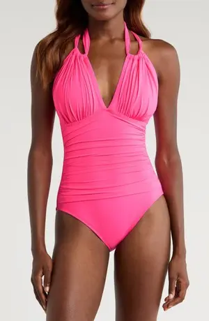 La Blanca Island Goddess Convertible One-piece Swimsuit - Bright Pink