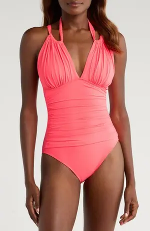 La Blanca Island Goddess Convertible One-piece Swimsuit - Coral Reef