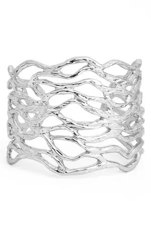 KARINE SULTAN Open Cuff Bracelet - Silver