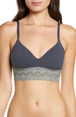 Natori Bliss Perfection Contour Soft Cup Bralette Ash/ Anchor