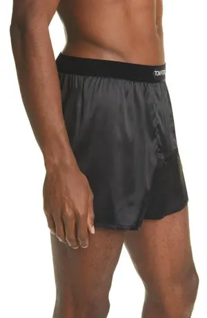 TOM FORD Stretch Silk Boxers - Black