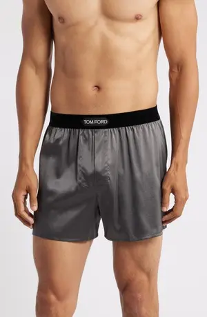 TOM FORD Stretch Silk Boxers Slate