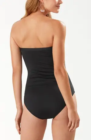 Tommy Bahama Pearl Shirred Bandeau One-piece Swimsuit