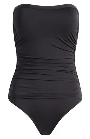 Tommy Bahama Pearl Shirred Bandeau One-piece Swimsuit