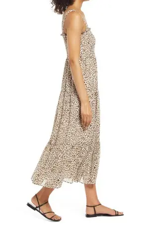 Sam Edelman Animal Print Smocked Sundress