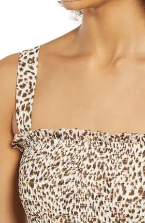Sam Edelman Animal Print Smocked Sundress