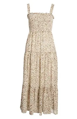 Sam Edelman Animal Print Smocked Sundress