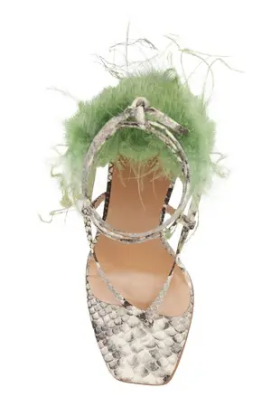 Brother Vellies Feather Ankle-tie Sandal