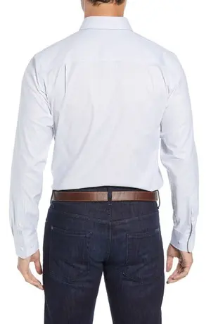 Cutter & Buck Cotton Blend Oxford Stripe Shirt - Light Blue