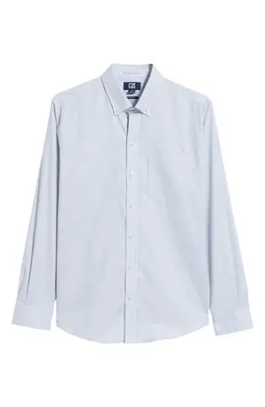 Cutter & Buck Cotton Blend Oxford Stripe Shirt - Light Blue
