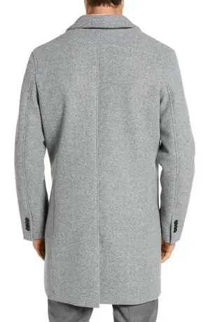 Cole Haan Regular Fit Stretch Wool Coat - Lt Grey