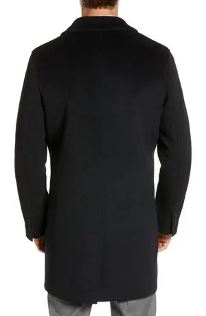 Cole Haan Regular Fit Stretch Wool Coat - Navy