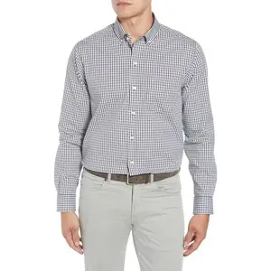 Cutter & Buck Cotton Blend Gingham Shirt - Charcoal