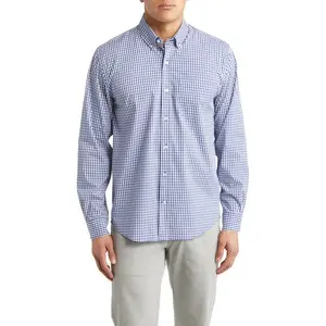 Cutter & Buck Cotton Blend Gingham Shirt Tour Blue