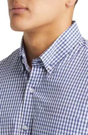 Cutter & Buck Cotton Blend Gingham Shirt - Tour Blue