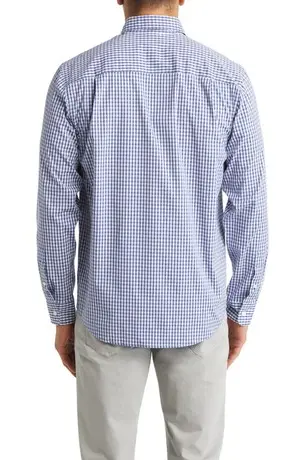 Cutter & Buck Cotton Blend Gingham Shirt - Tour Blue