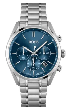 BOSS Champion Chronograph Bracelet Watch - Silver