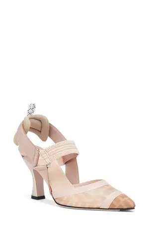 Fendi Colibri Slingback Pumps - Rose/nude