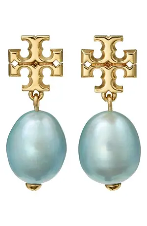 Tory Burch Moondance Pearl Drop Earrings Tory Silver / Blue