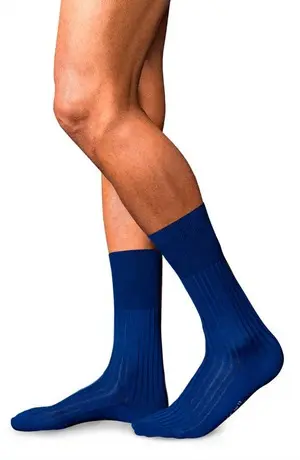 Falke FALKE No. 13 Egyptian Cotton Blend Dress Socks Royal Blue