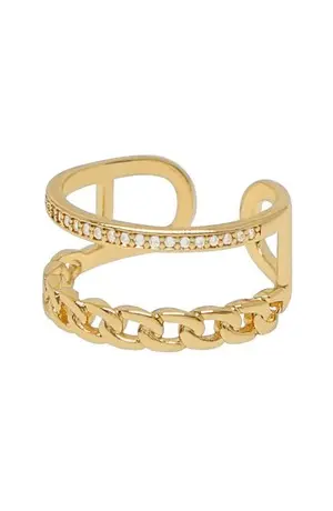 Ettika Cubic Zirconia Rope Ring - Gold