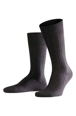 Falke Falke Lhasa Wool And Cashmere Dress Socks Anthra Mel