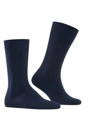 Falke Falke Lhasa Wool And Cashmere Dress Socks Dark Navy/ Navy