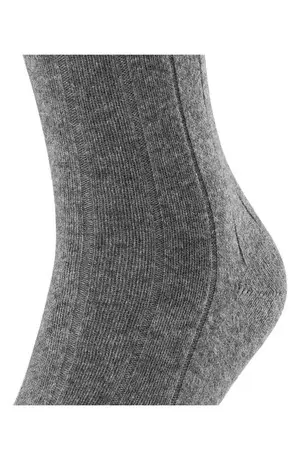 Falke Lhasa Wool And Cashmere Dress Socks - Light Grey