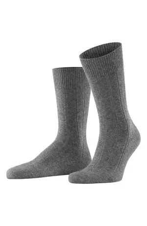 Falke Lhasa Wool And Cashmere Dress Socks - Light Grey