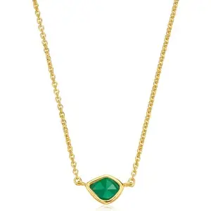 Monica Vinader Siren Mini Nugget Pendant Necklace - Yellow Gold/green Onyx
