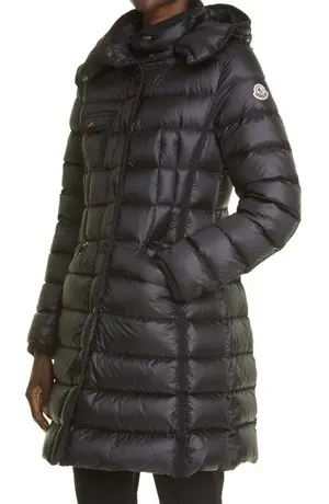 Moncler Hermine Quilted Down Puffer Coat - Black/black