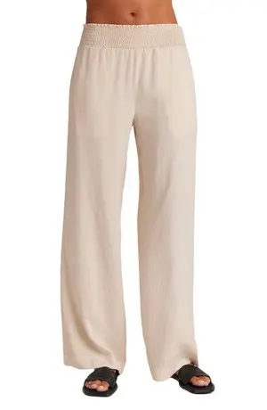 Bella Dahl Smocked Waist Wide Leg Pants - Cliffside