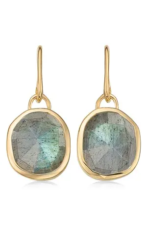 Monica Vinader Monica Vinader Siren™ Stone Wire Earrings Gold/ Labradorite