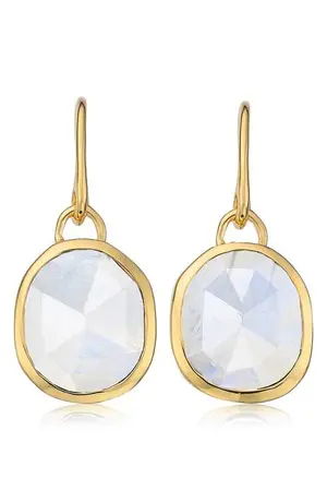 Monica Vinader Monica Vinader Siren™ Stone Wire Earrings Gold/ Moonstone